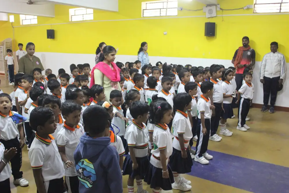 KG Students Indoor Assembly - The Adhyayana International Public School